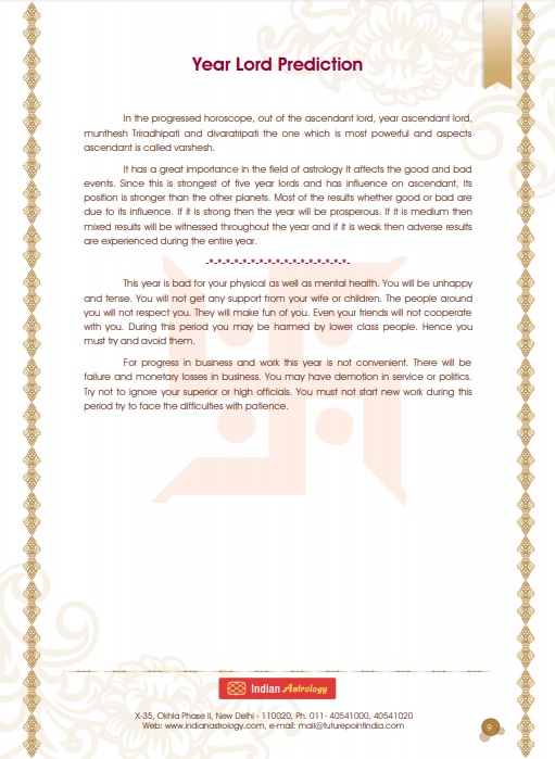 Varshphal Horoscope Report | Yearly Horoscope | Annual Horoscope