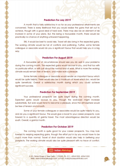 Career Horoscope Report | Indian Astrology