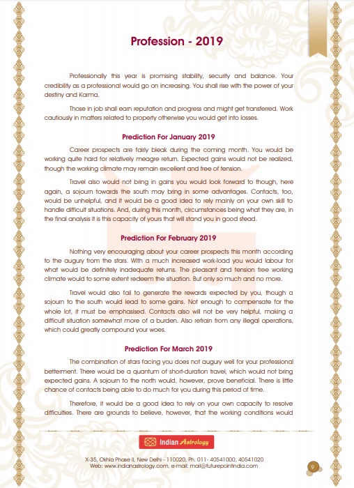 Career Horoscope Report | Indian Astrology